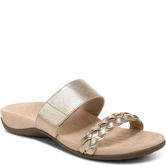 Vionic | Shoes | New Vionic Jeanne Slide Sandal In Gold | Poshmark